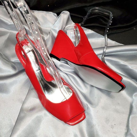 Naturalizer | Shoes | New Naturalizer Red Sling Back Wedge Heels Shiro ...
